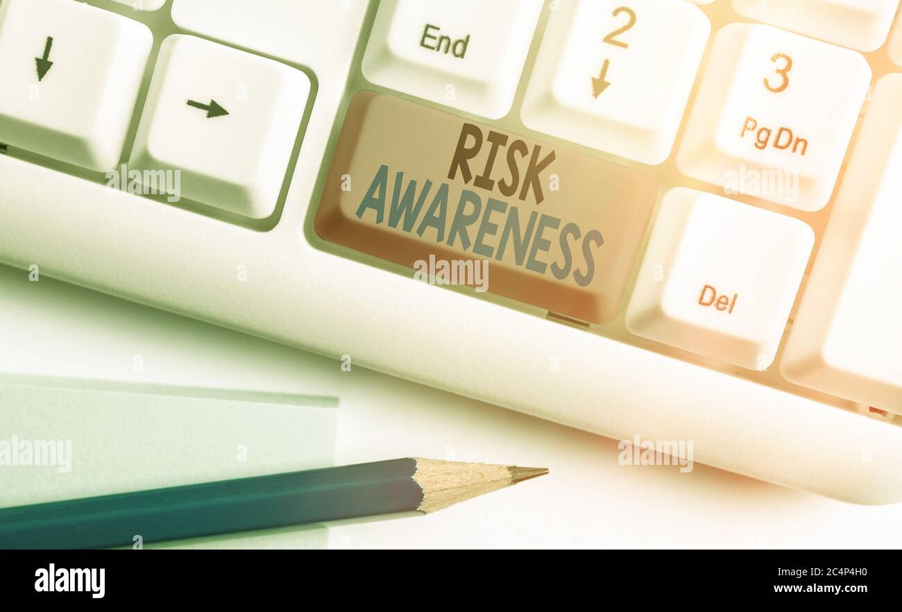 Handwriting text writing Risk Awareness. Conceptual photo recognizing ...
