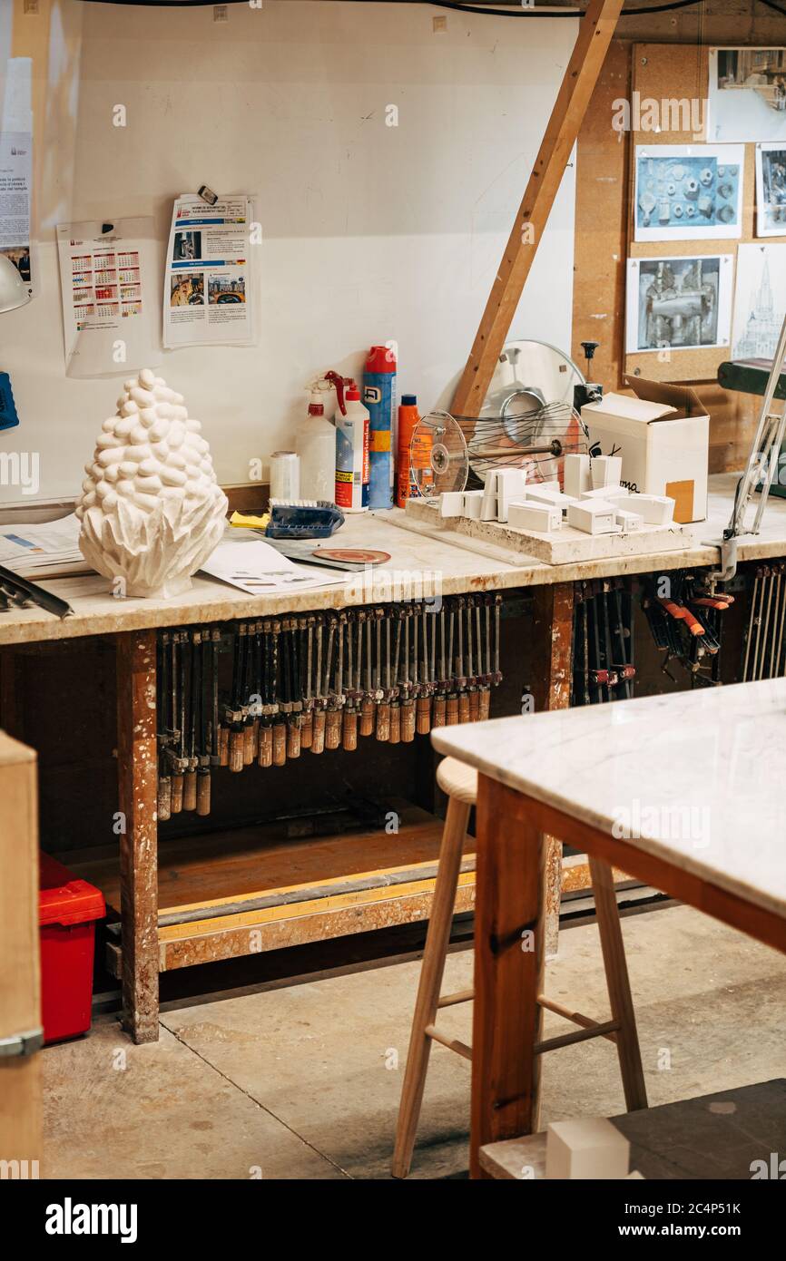 Barcelona, Spain - 15 December 2019: Architect's workshop in Sagrada ...