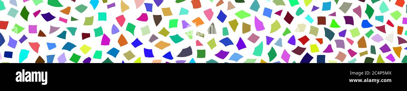 Abstract banner of small color pieces of paper or splinters of ceramics ...