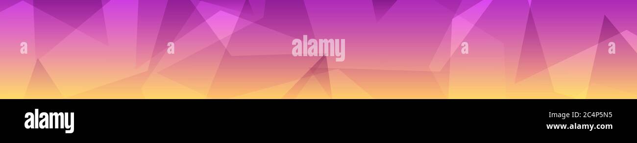 Abstract banner of translucent big stars in purple and yellow colors ...