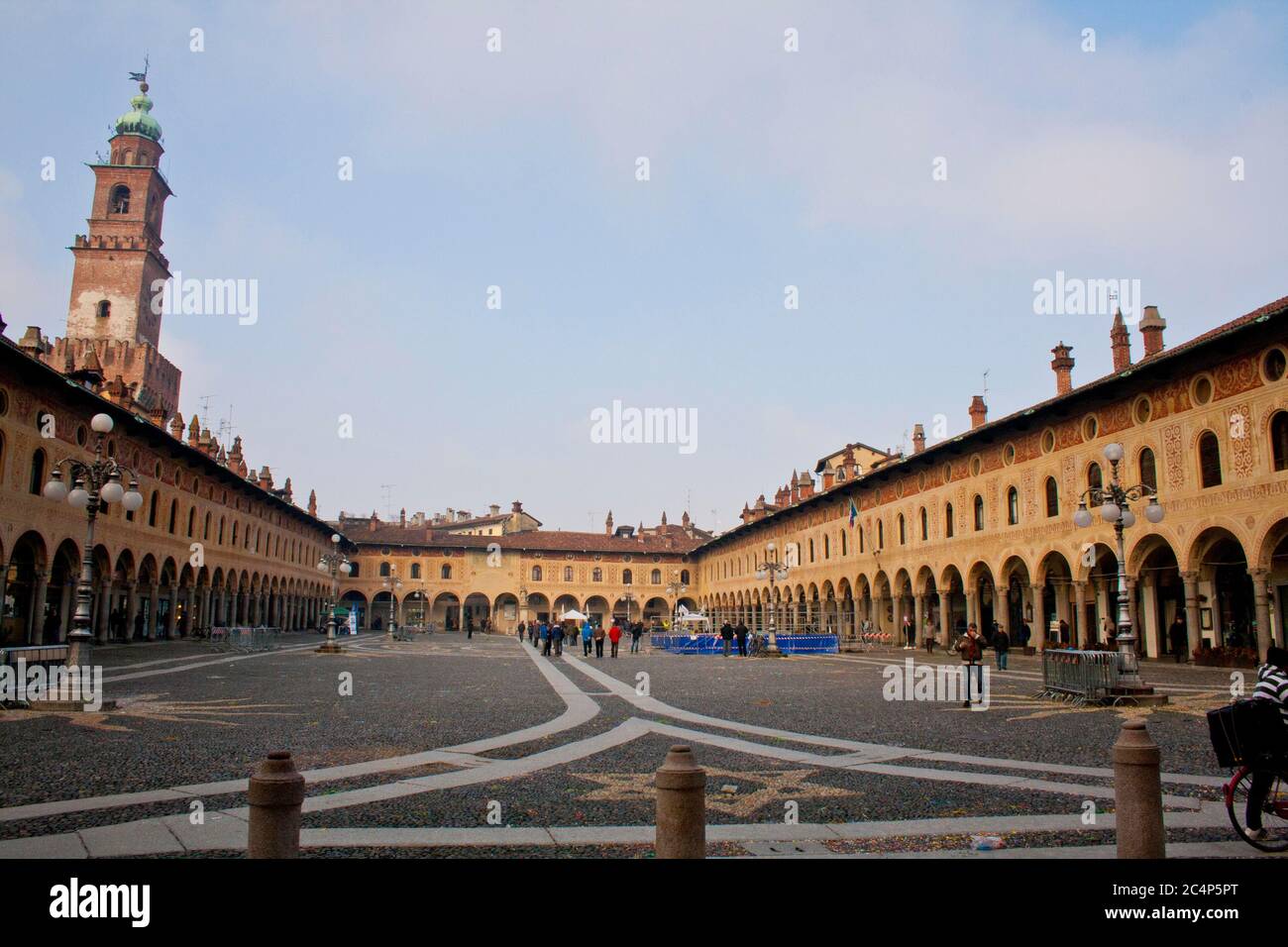 Vigevano, Pavia, Lombardy, Northern Italy. Piazza Ducale with the ...