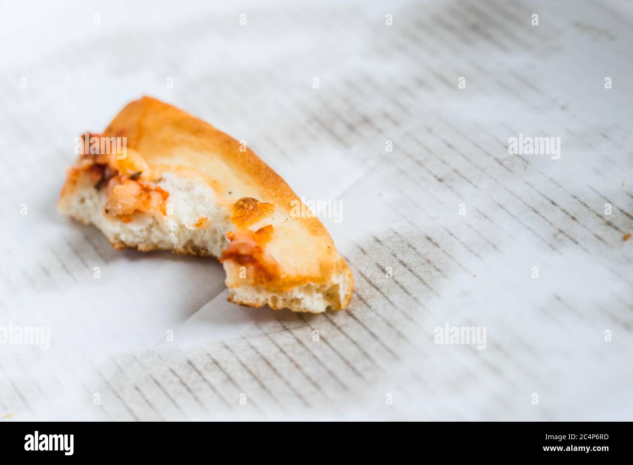Pizza crust isolated in a box after a weekend takeaway Stock Photo - Alamy