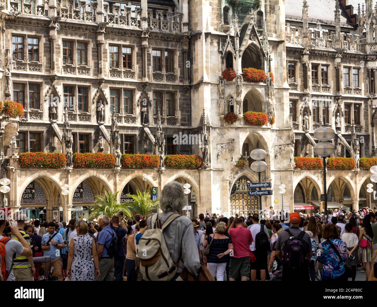 Historical House Facade On Marienplatz High Resolution Stock ...