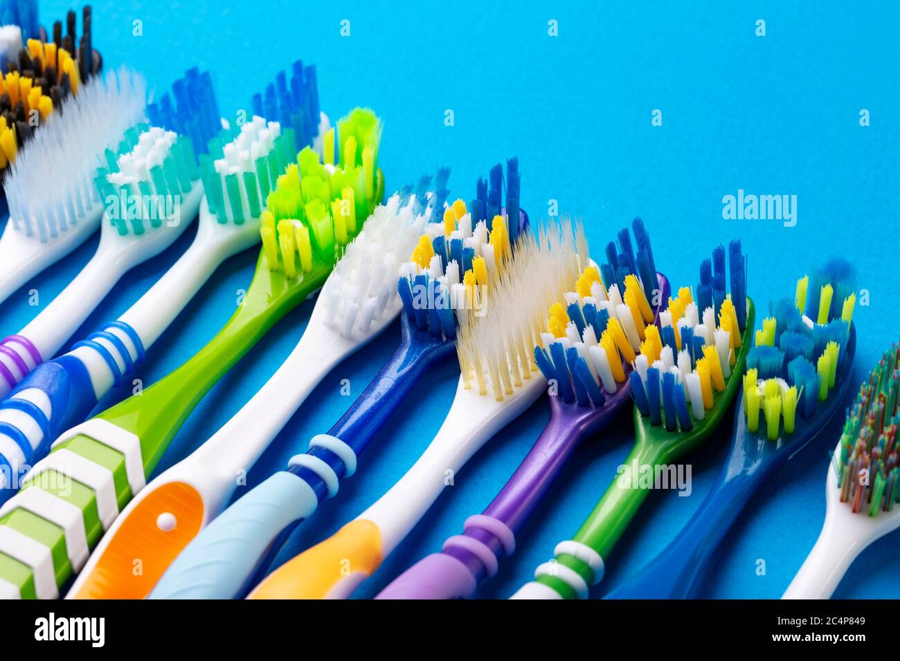 Toothbrush isolated in blue background. Health Care Stock Photo - Alamy