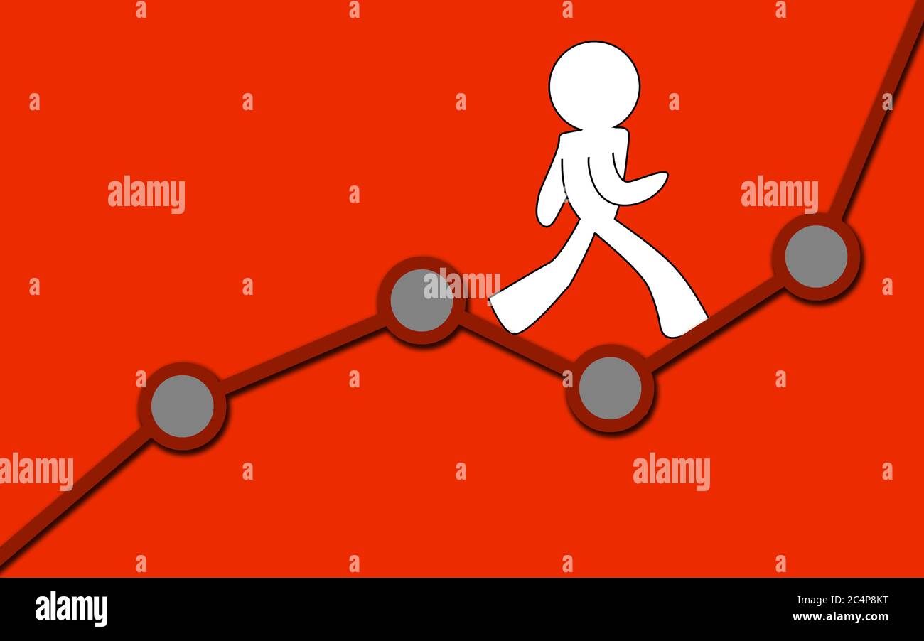 People walking up on a growing path, 3D rendering Stock Photo - Alamy