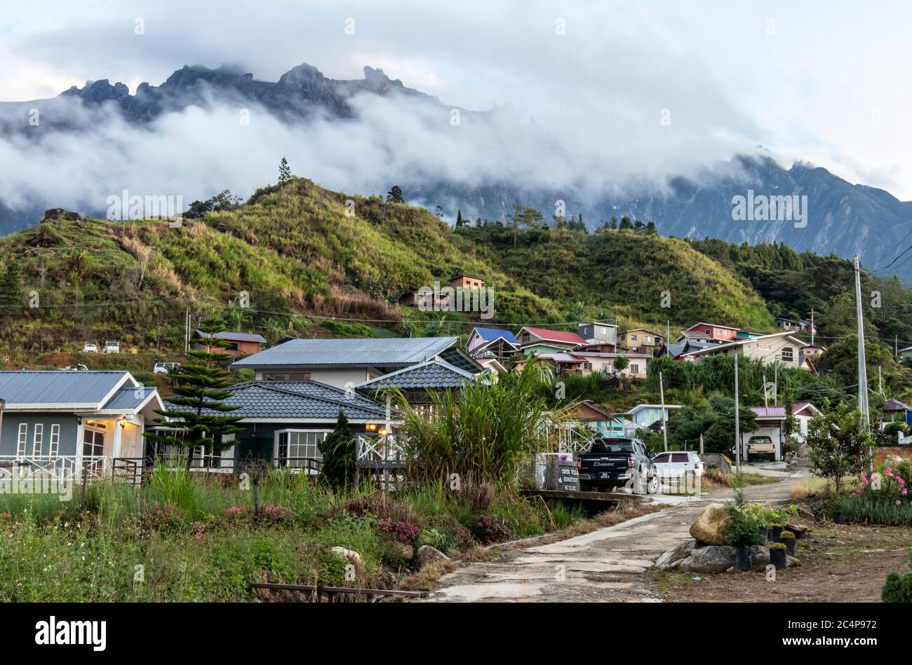 Mount Kinabalu seen from Kundasang Sabah Borneo, Malaysia Stock Photo ...