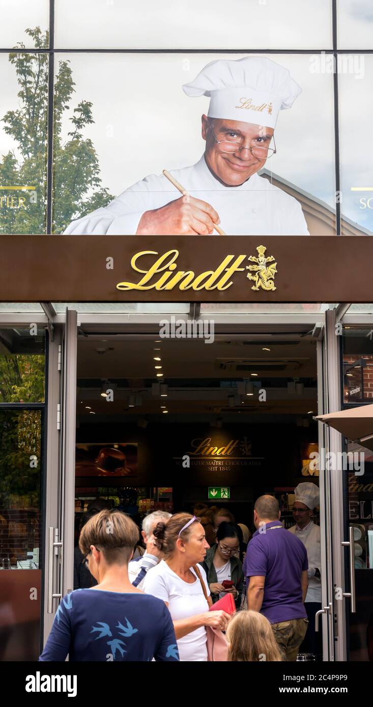 Ingolstadt, Germany : Lindt chocolate store. Lindt is a swiss chocolate ...