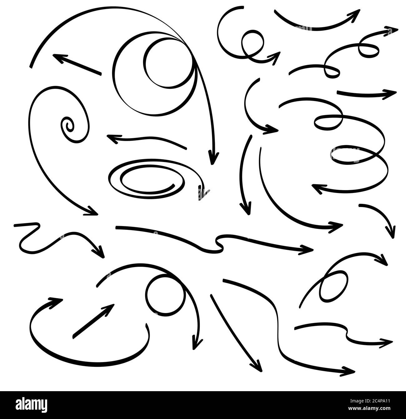 Hand drawn swirl arrow set for your design Stock Vector Image & Art - Alamy