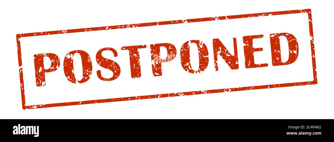 Postponed red grunge rubber stamp on white background, vector ...
