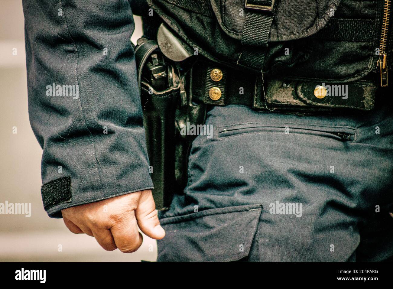 Closeup of the equipment of the special riot force of the French ...