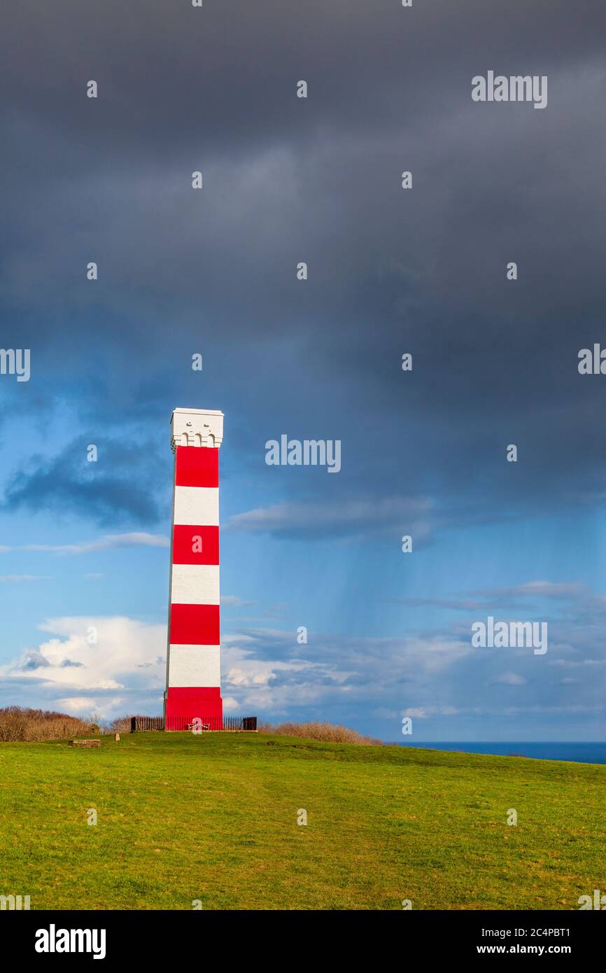 The Gribbin Daymark Tower at Gribbin Head on the South West Coast path ...