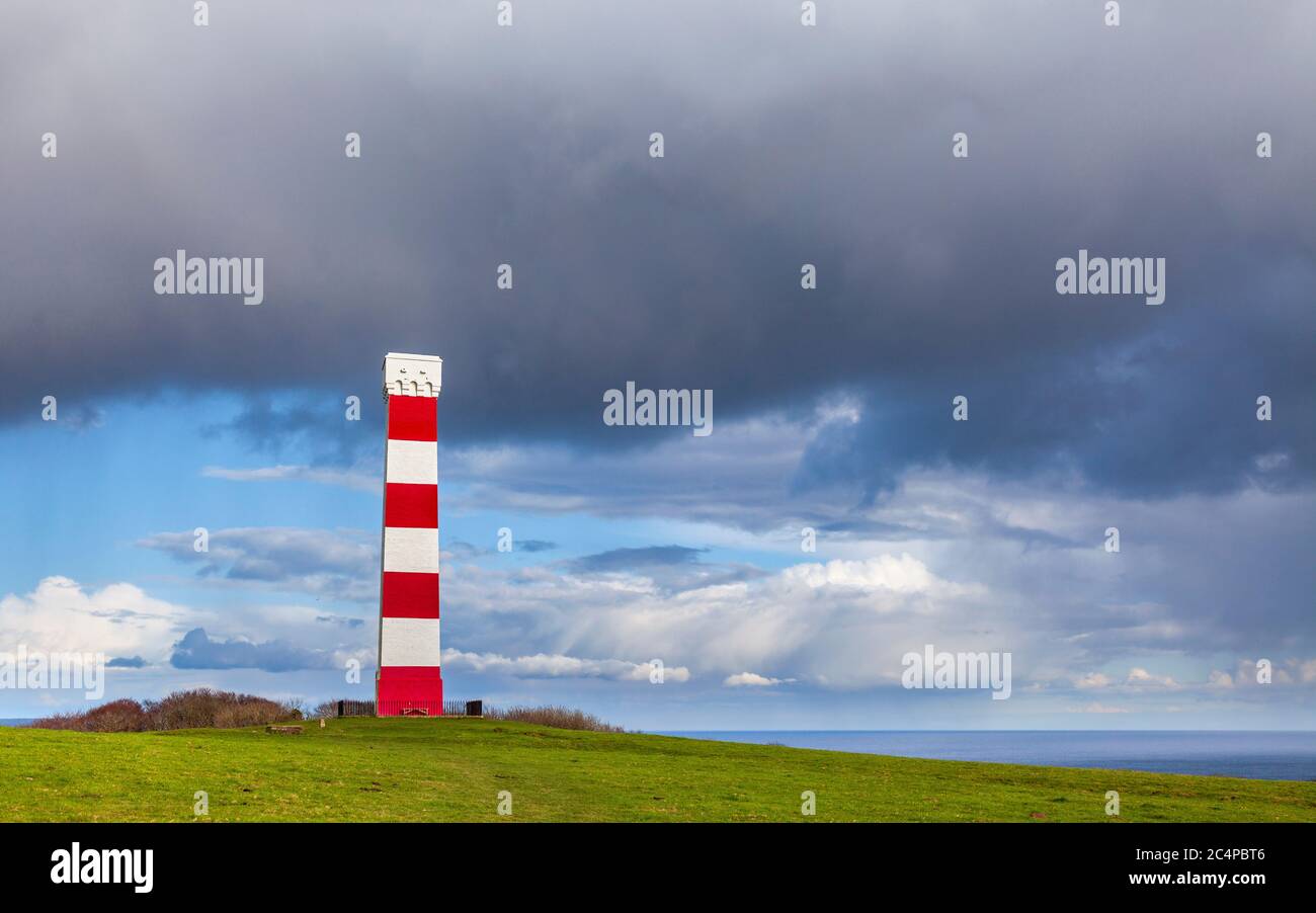 The Gribbin Daymark Tower at Gribbin Head on the South West Coast path ...