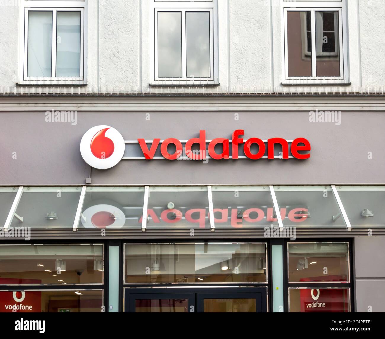 Ingolstadt, GERMANY : Logo of Vodafone - Vodafone is a British ...