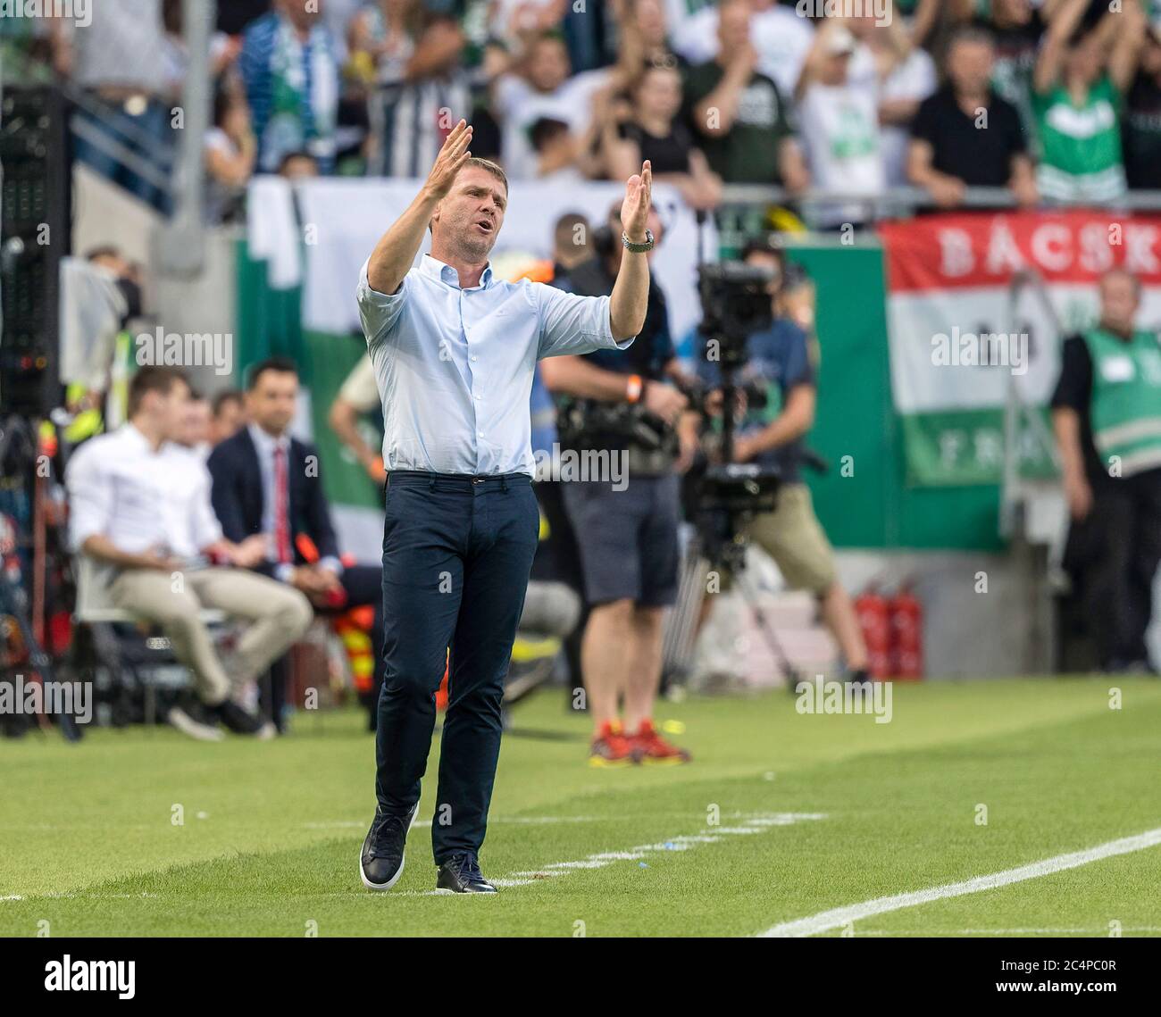 BUDAPEST, HUNGARY - JUNE 27: Head coach Serhiy Rebrov of Ferencvarosi ...