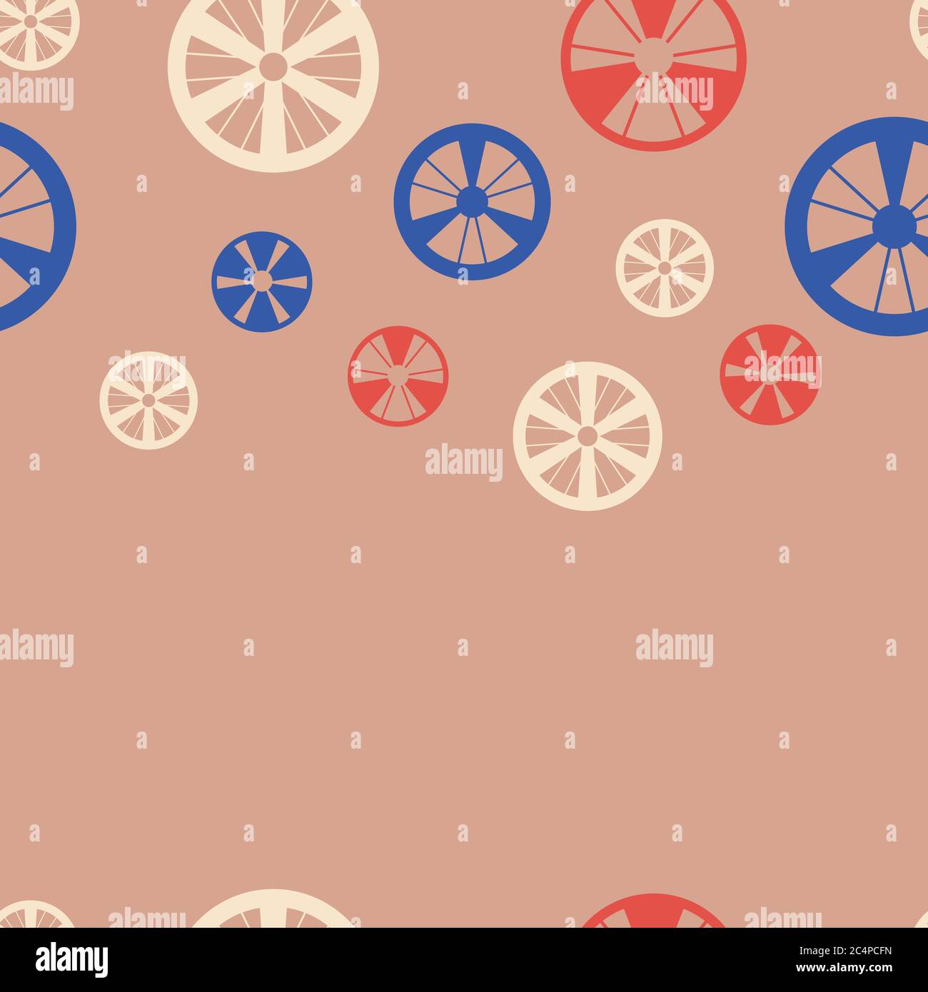 Vector Bicycle weekend illustration, seamless pattern, with wheels, red ...