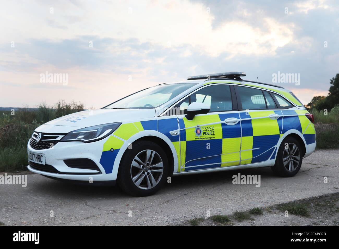 A British Police Car parked up in the countryside Stock Photo - Alamy