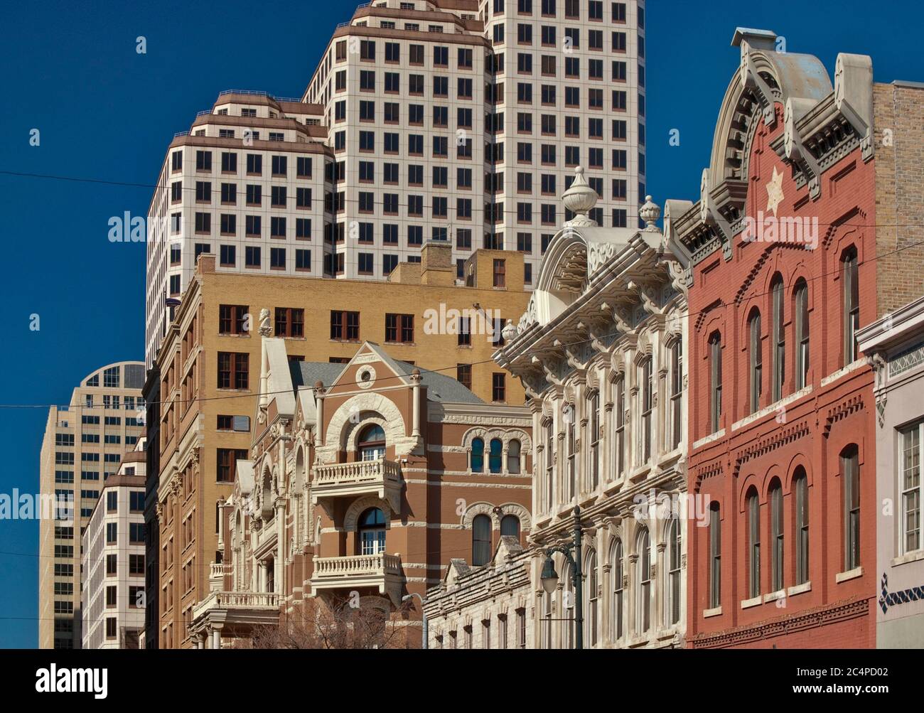 Old and modern buildings at Sixth Street in Austin, Texas, USA Stock ...