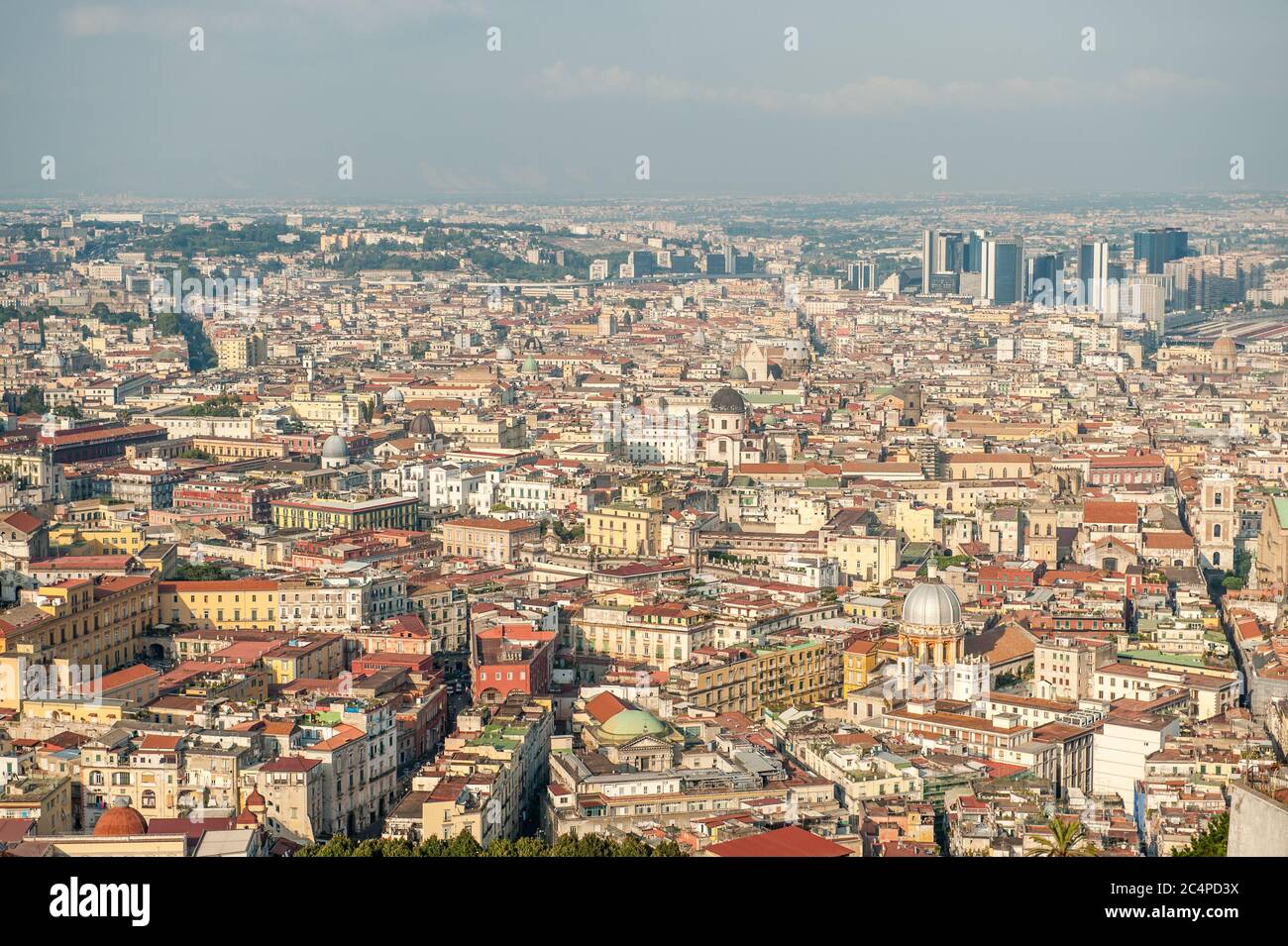 Aerial view of the anciecity center of Naples, Italy. This area belongs ...