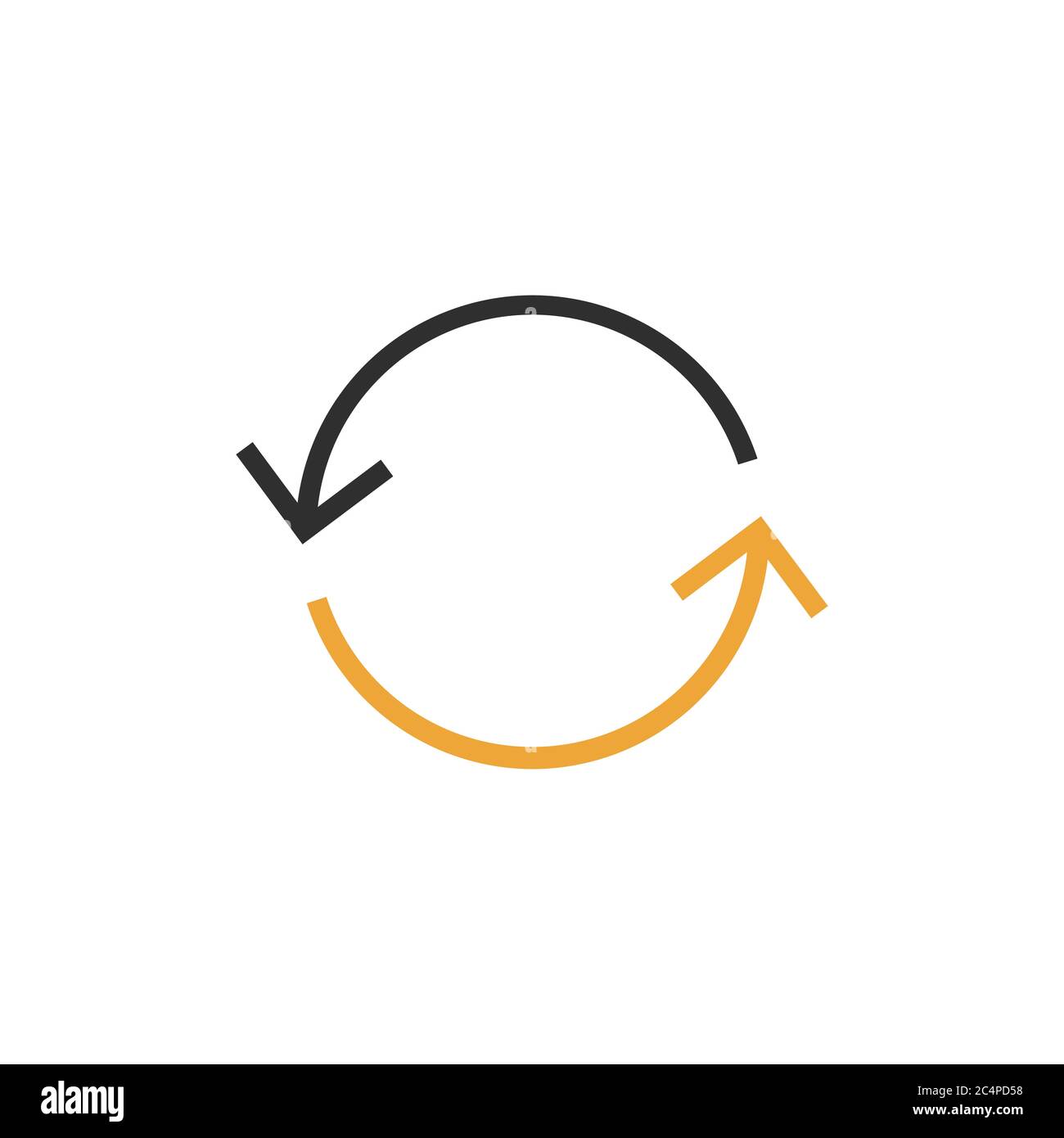 Two Spinning, rotating arrows. interchange repeat round icon. Stock vector illustration isolated ...