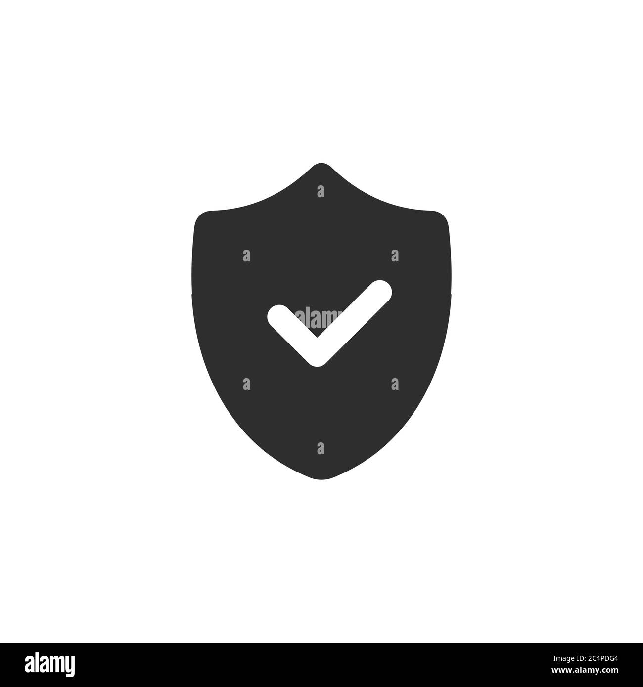 Shield with check mark icon, safety security symbol. privacy protection ...