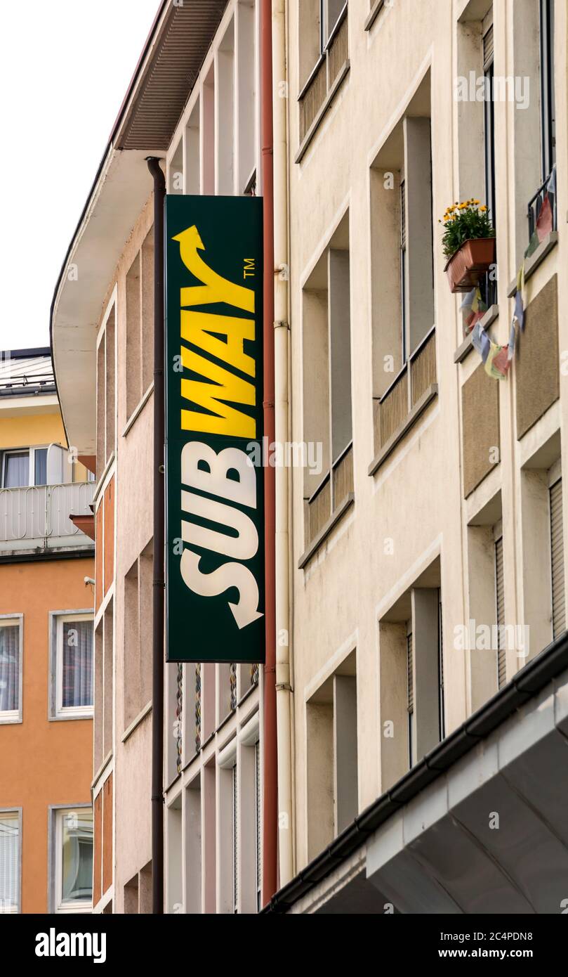 Wurzburg, Germany : A subway fast food restaurant. Subway restaurant is ...