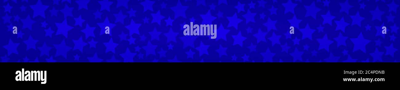 Abstract horizontal banner or background of stars of different sizes in ...