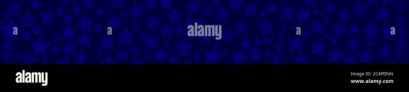 Abstract horizontal banner or background of stars of different sizes in ...