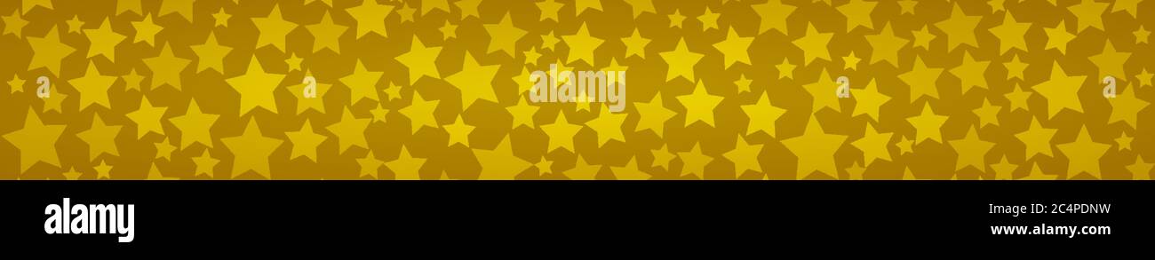 Abstract horizontal banner or background of stars of different sizes in ...