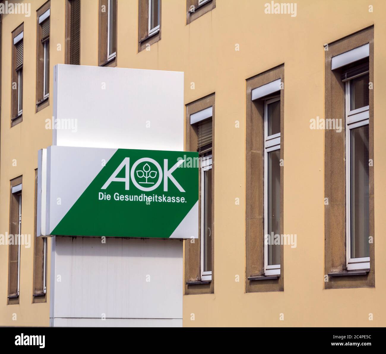 Weissenburg, Germany : Public health insurance company AOK logo. AOK is ...