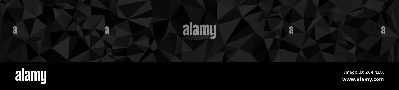 Abstract horizontal banner or background of triangles in black colors ...