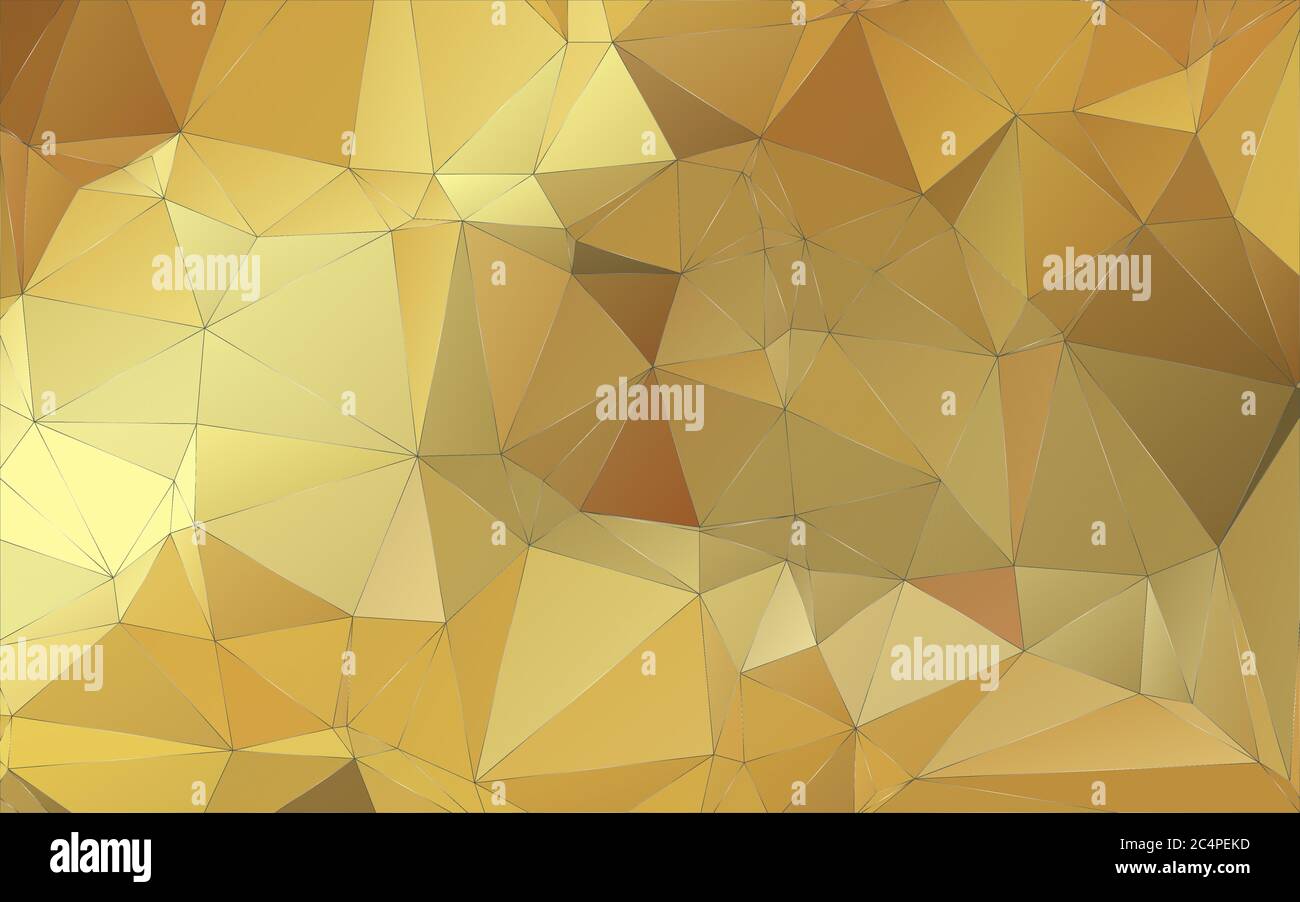 Modern (Golden) Polygonal shapes background, low poly triangles mosaic ...