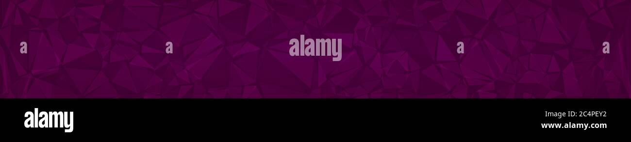 Abstract horizontal banner or background of triangles in purple colors ...