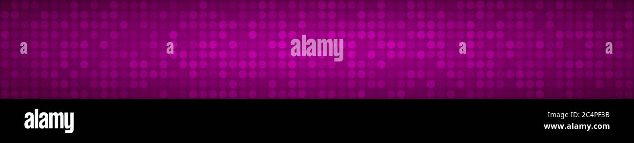 Abstract horizontal banner or background of small circles or pixels in ...