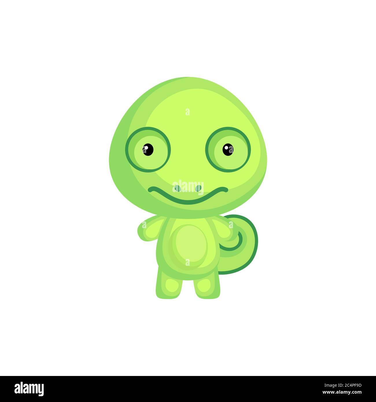 Cute funny baby chameleon isolated on white background. Adorable animal ...