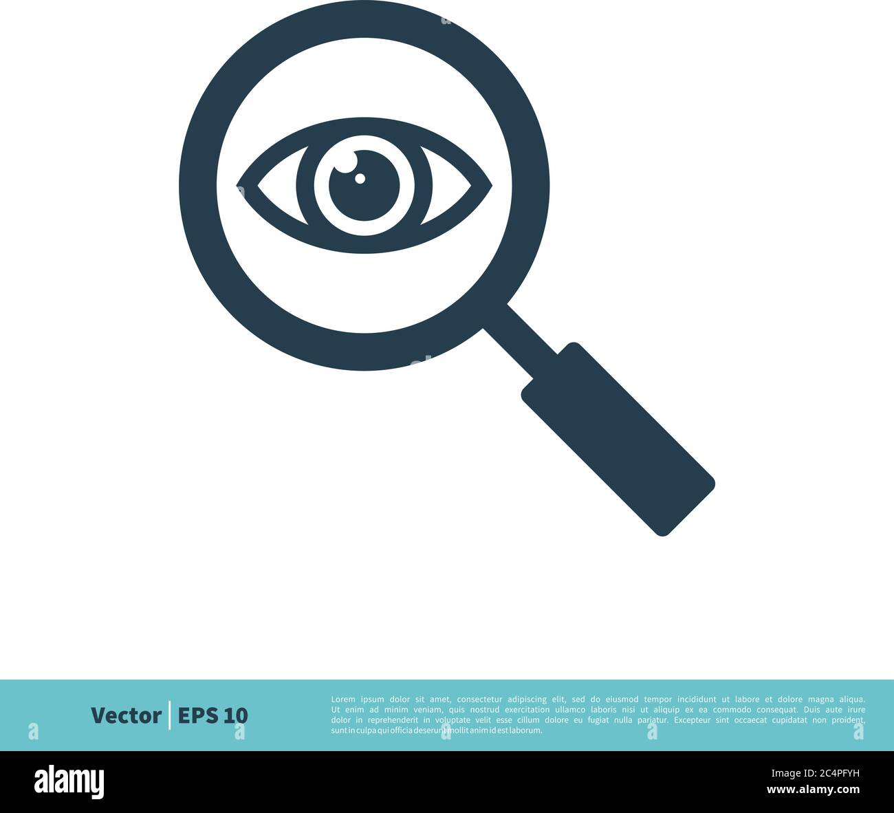 Eyeball and Magnifying Glass Icon Vector Logo Template Illustration ...