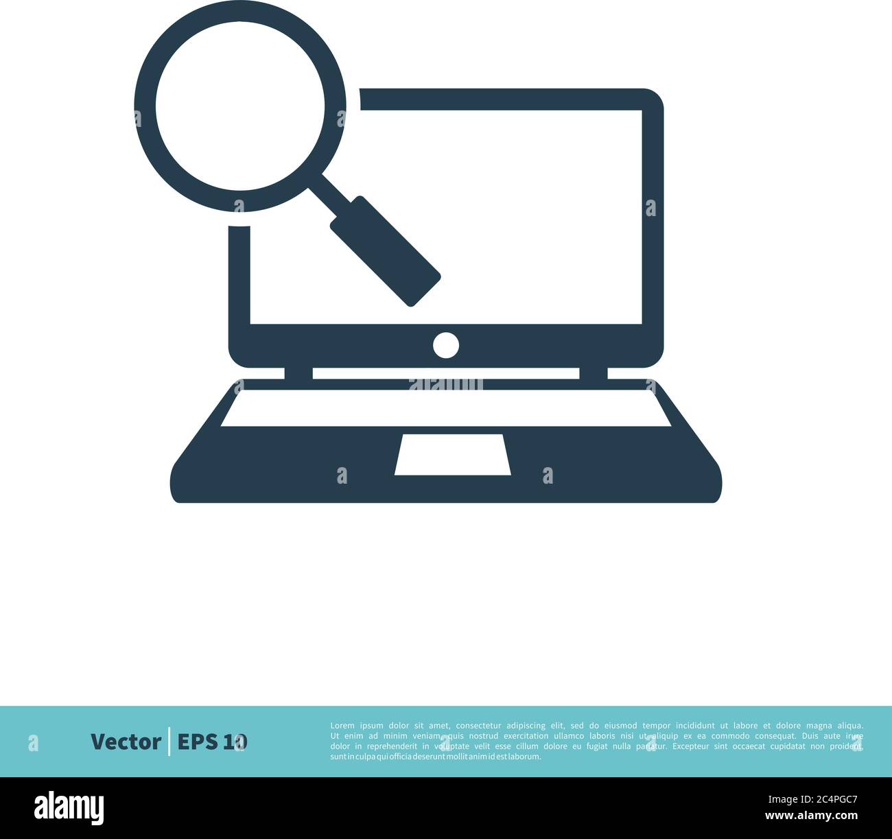 Laptop, Computer Magnifying Glass Icon Vector Logo Template ...