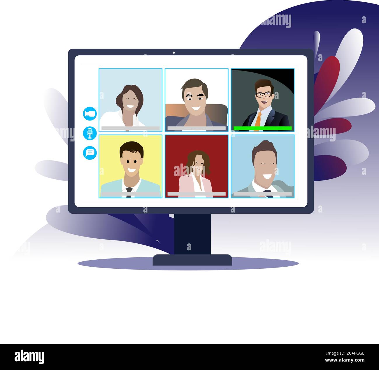 Business team using screen presentation Stock Vector Images - Alamy