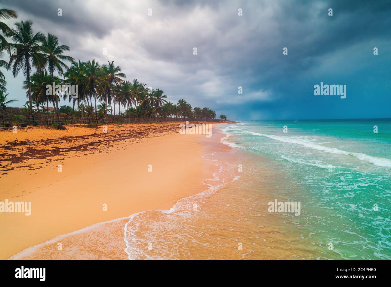 Aerial view of tropical beach. Macao beach, Dominican republic Stock ...