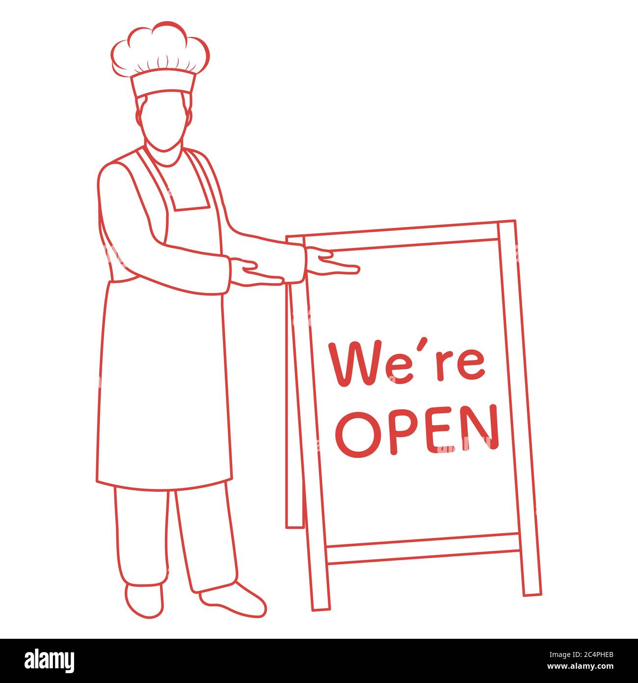 Vector illustration Reopening of cafe, restaurant after COVID-19 ...