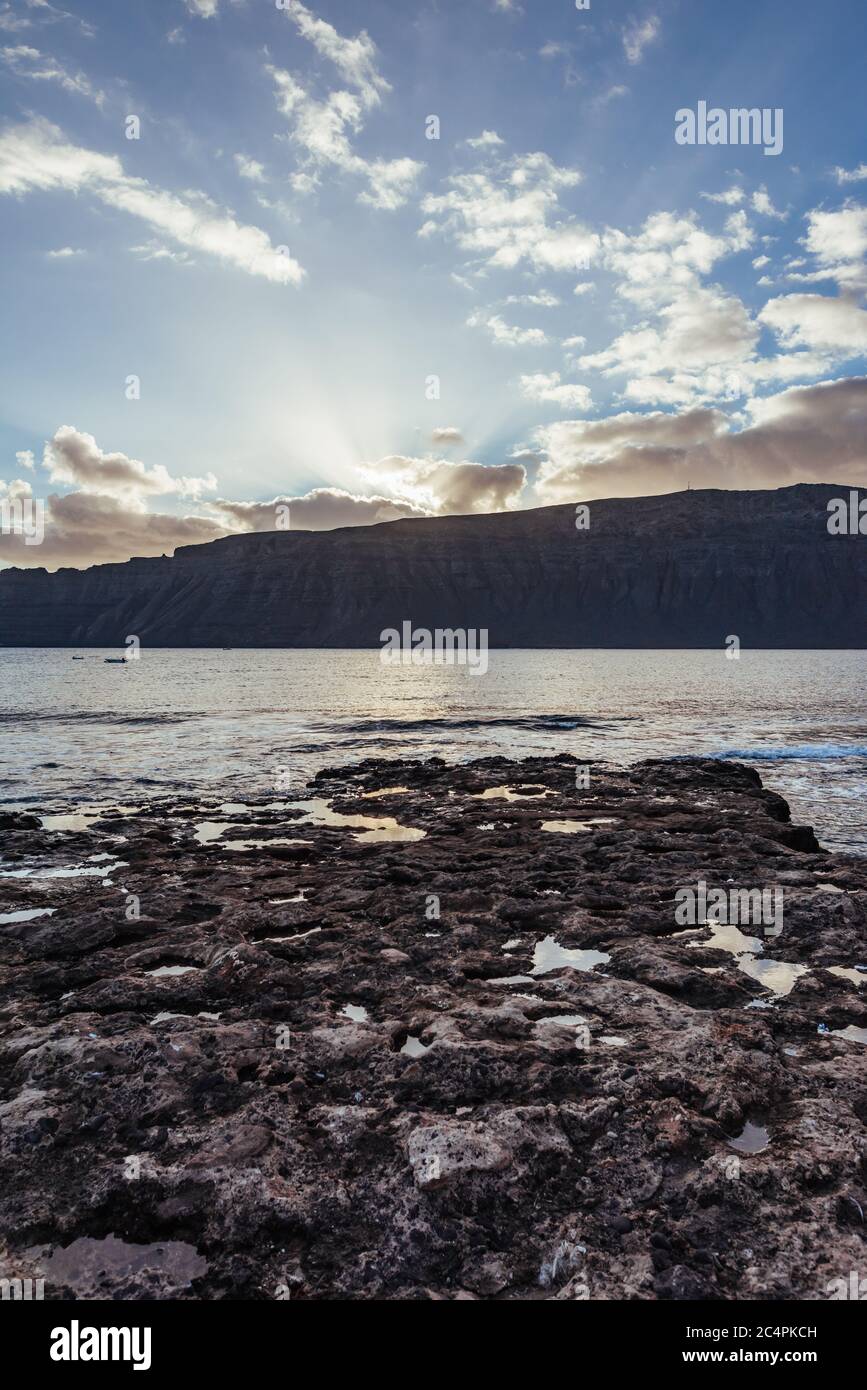 La Graciosa/Graciosa Island's main settlement Caleta del Sebo is across ...