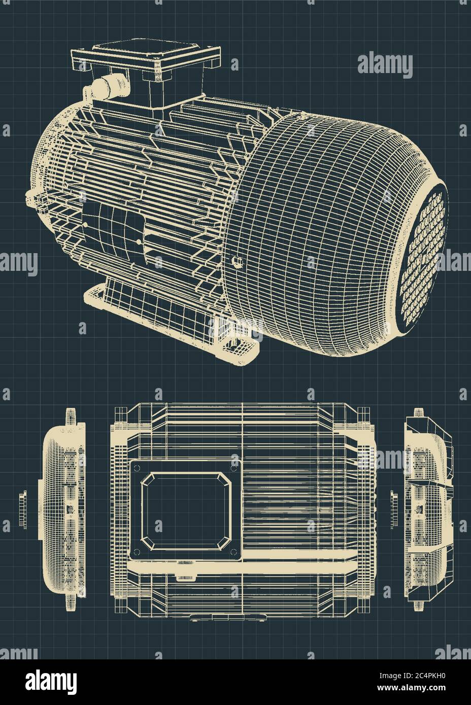 Stylized electric motor drawings vector illustration Stock Vector Image ...