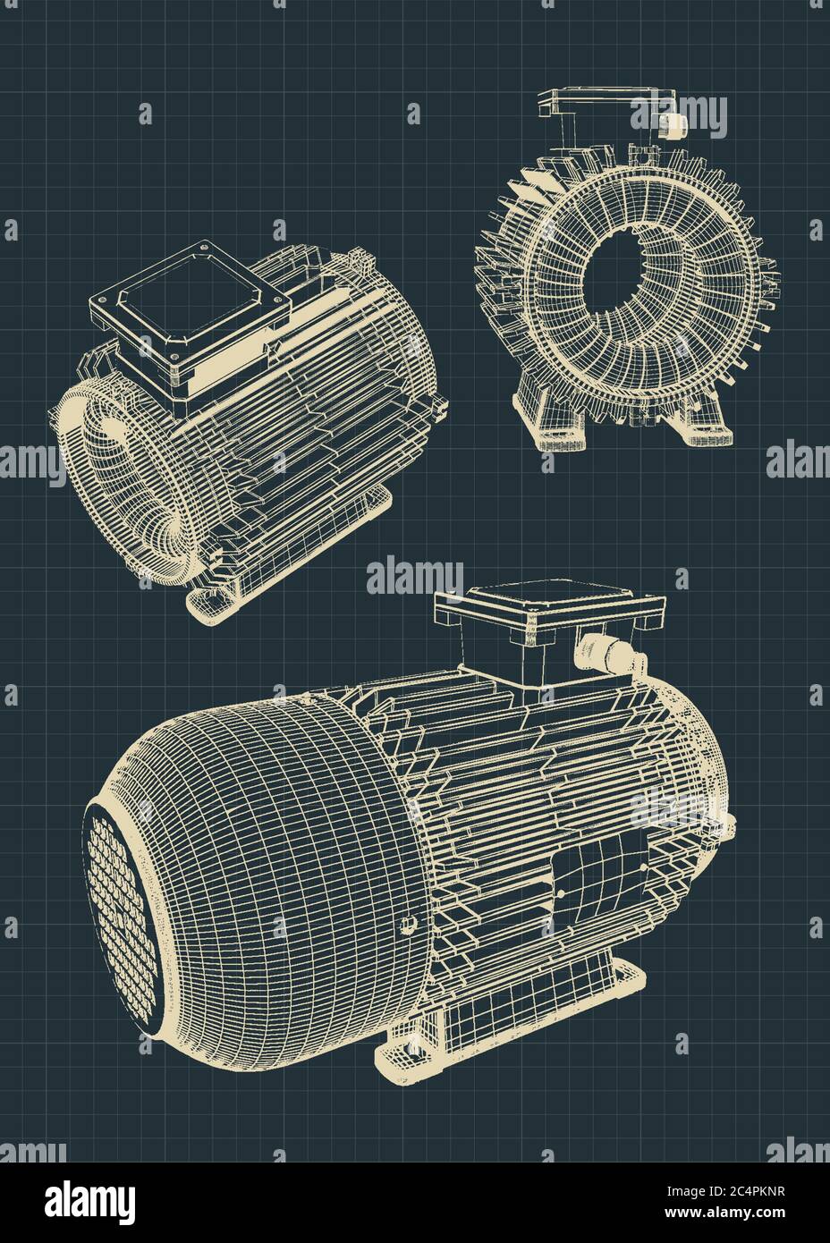 Stylized vector illustration of a electric motor drawings Stock Vector ...