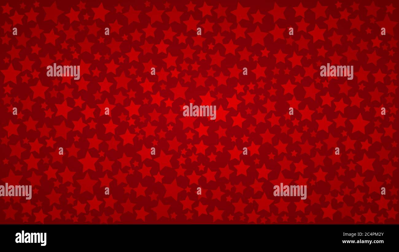 Abstract background of stars of different sizes in red colors Stock ...