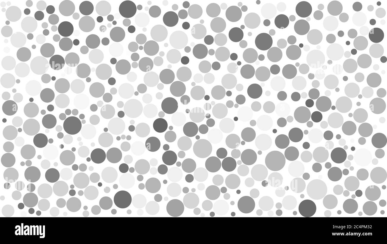 Abstract background of circles of different sizes in shades of gray ...