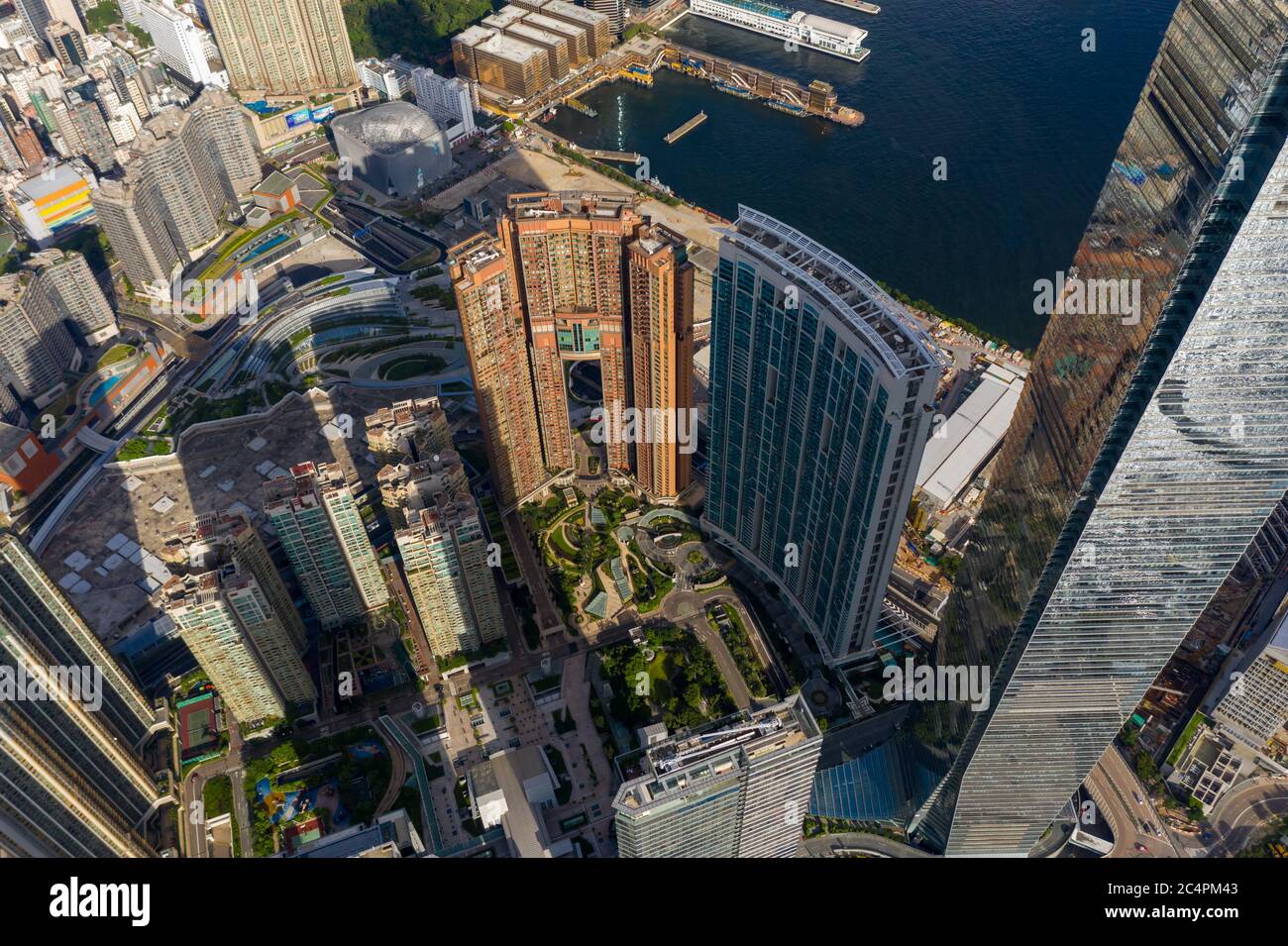 Aerial panoramic view of Western Kowloon, Hong Kong Stock Photo - Alamy