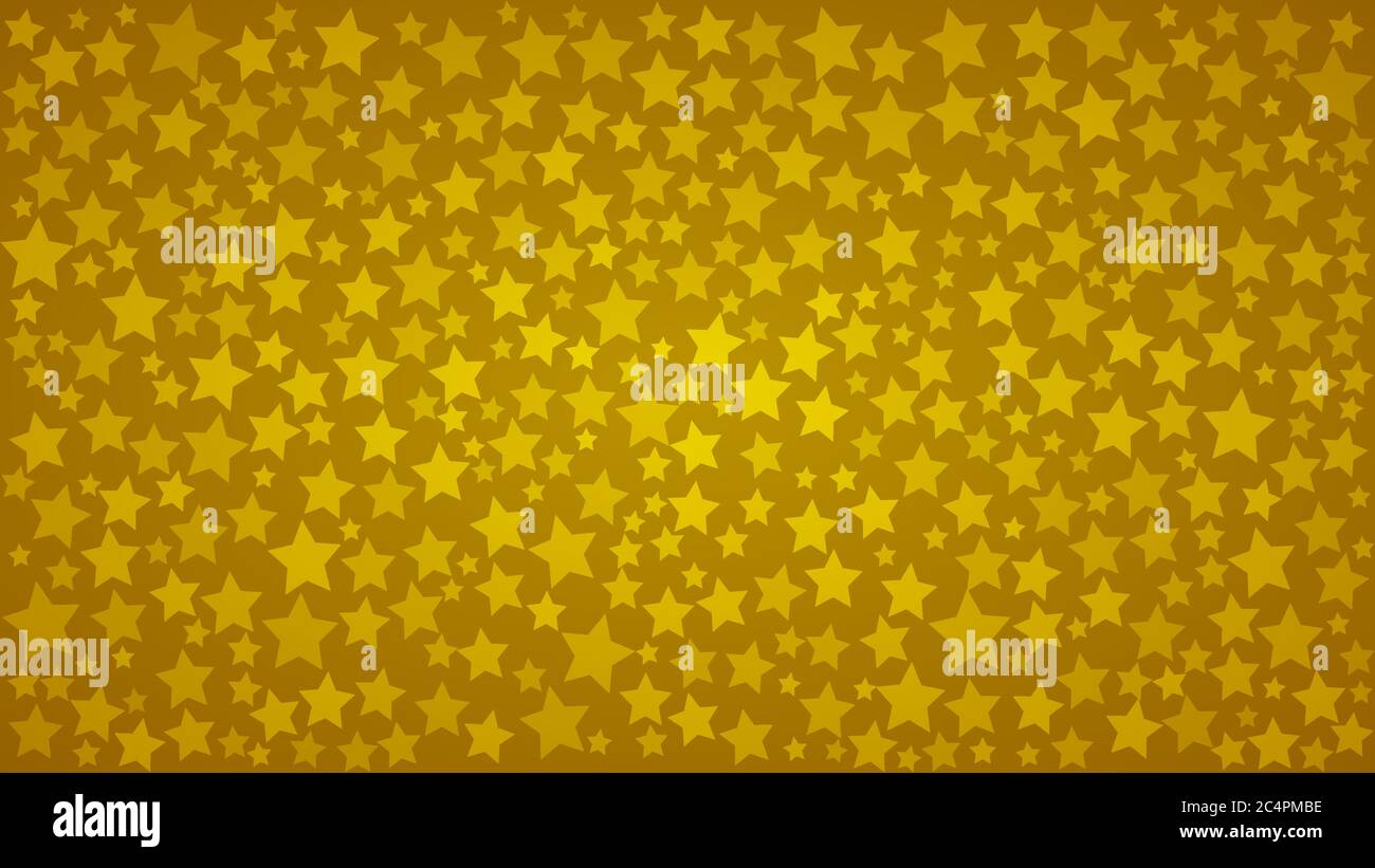 Abstract background of stars of different sizes in yellow colors Stock ...