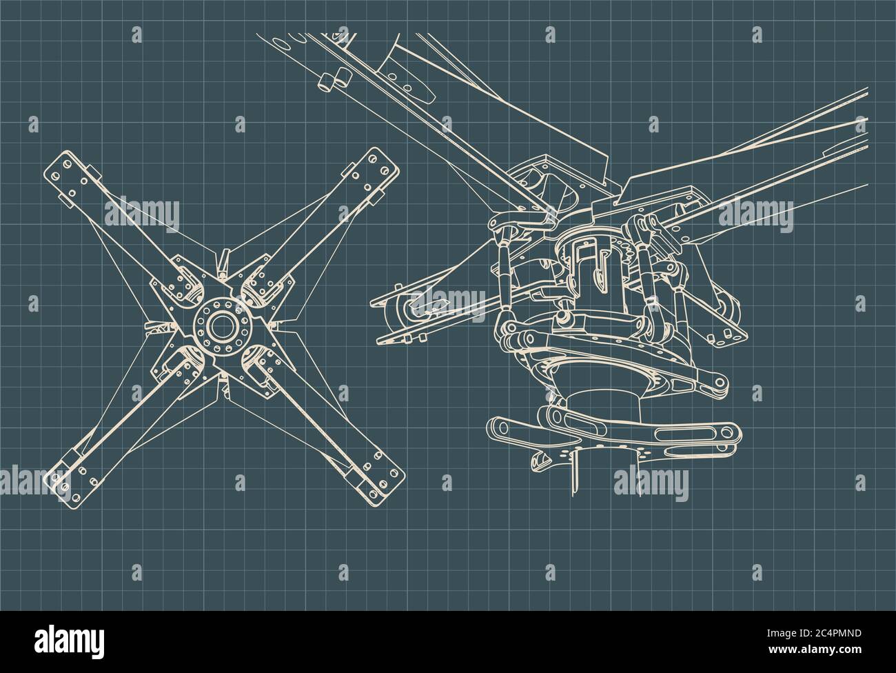 Stylized vector illustration of Main Helicopter Rotor Drawings Stock ...