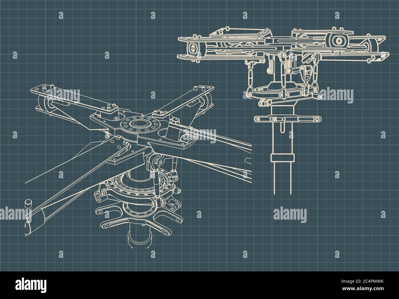 Stylized vector illustration of Main Helicopter Rotor Drawings Stock ...