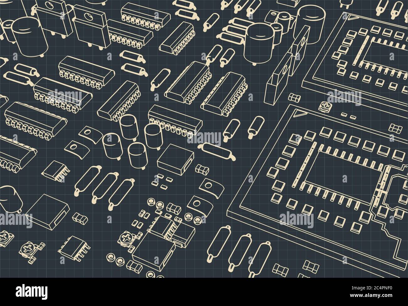 Cpu chip on motherboard vector hi-res stock photography and images - Alamy
