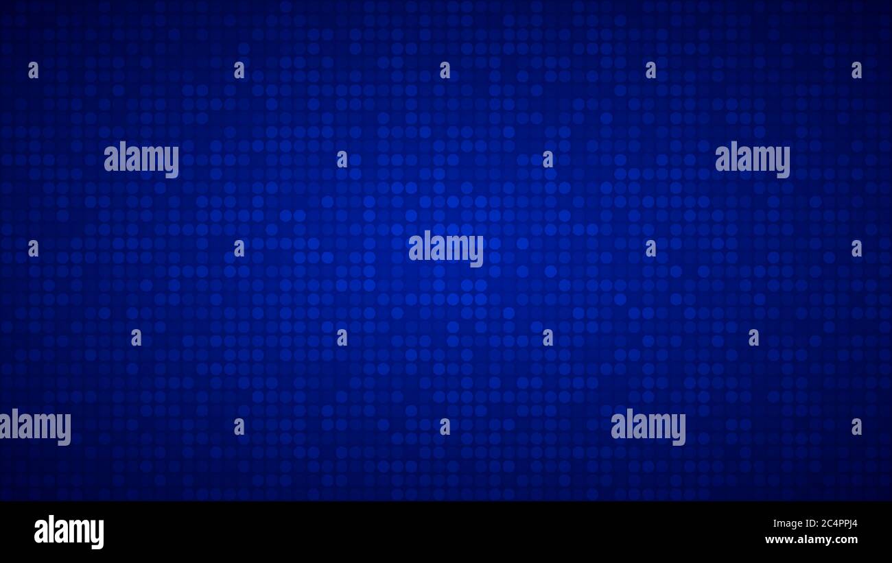 Abstract background of small circles or pixels in blue colors Stock ...